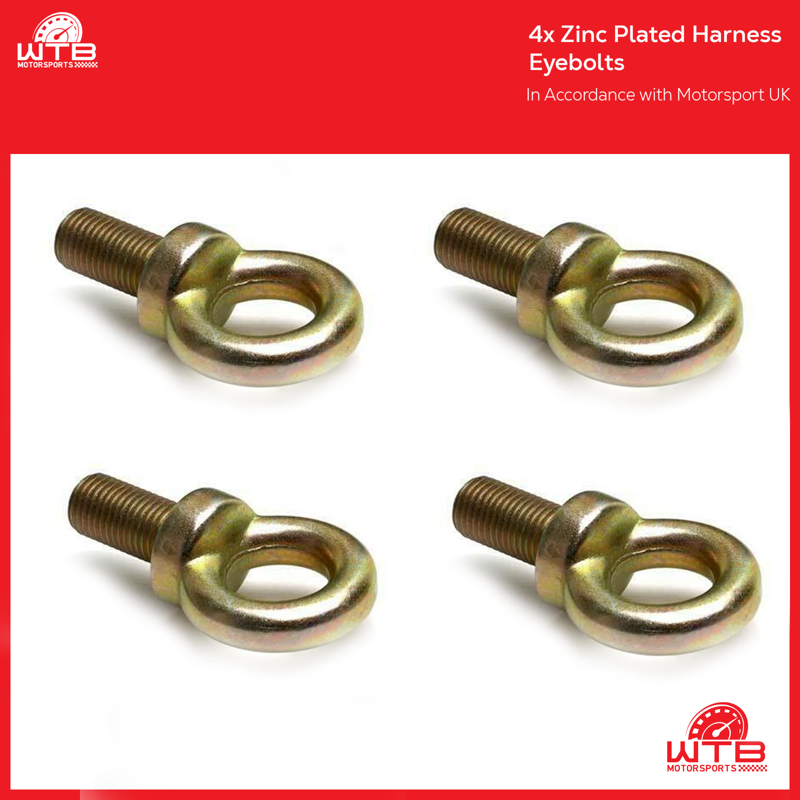 x4 7/16 Eyebolts and Brackets Harness/Seat Belt FIA approved
