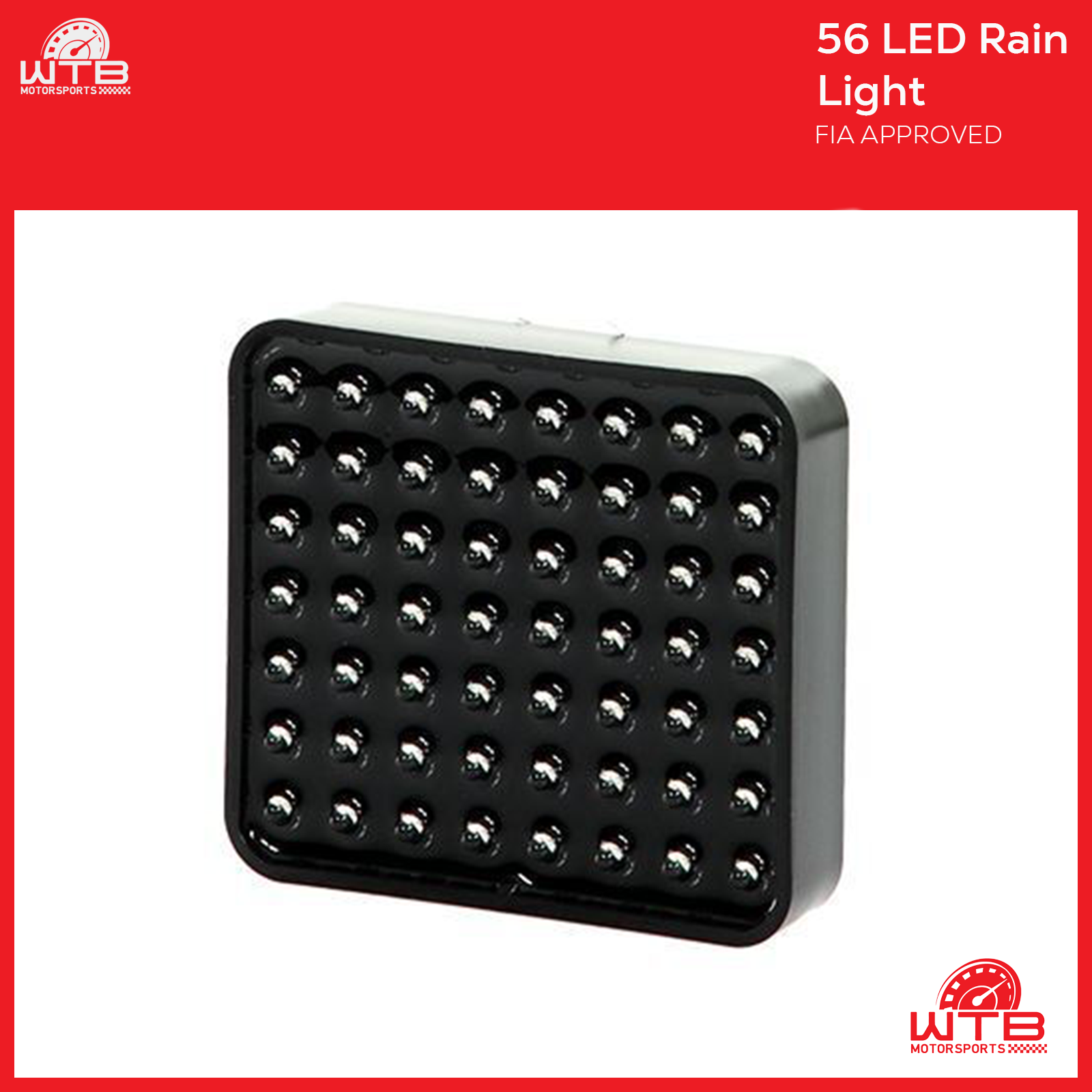 Motorsport Rain/Warning light FIA Approved 56 LED Red R-Tech