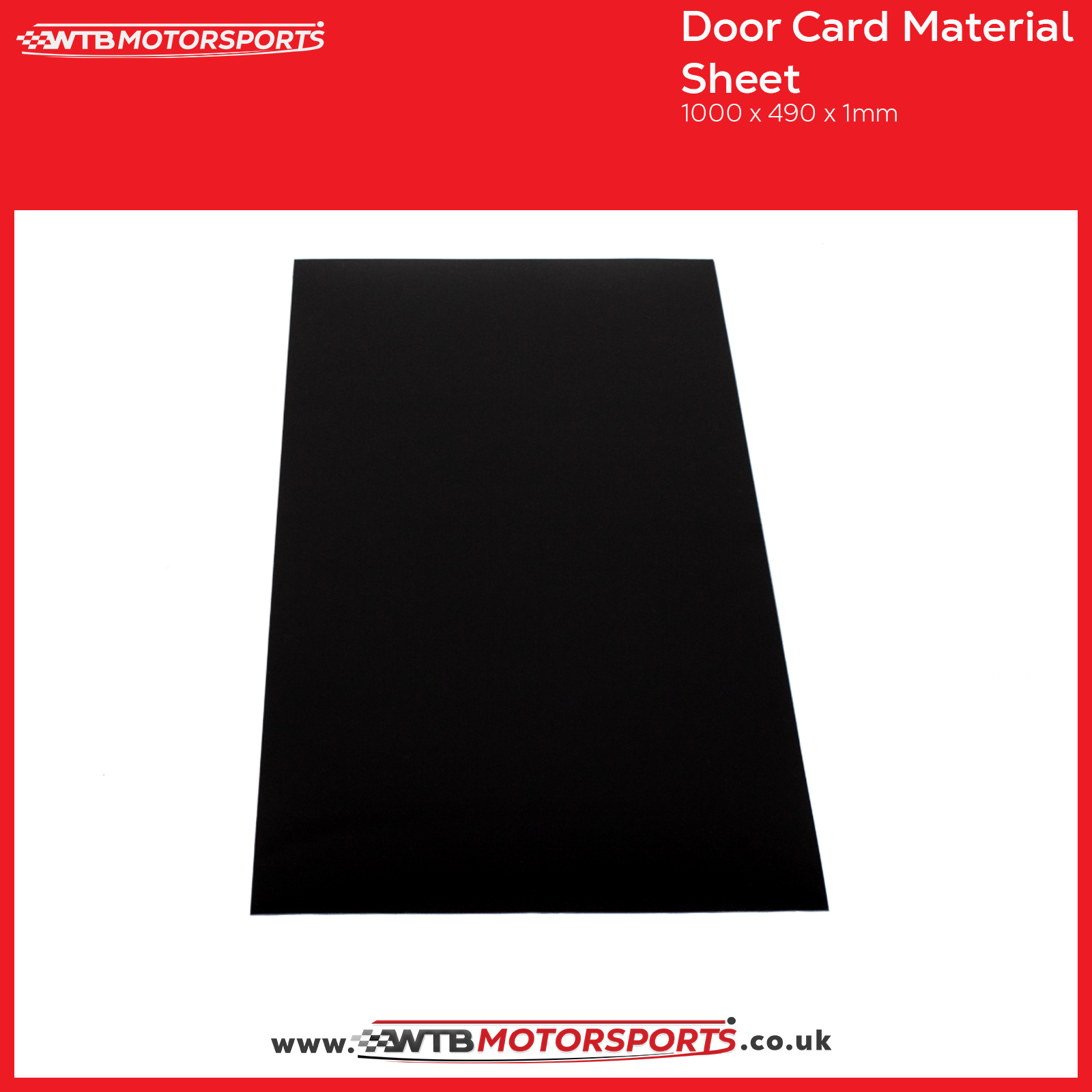 Motorsport Door Card Material Large Sheet Black 1370 x 650mm