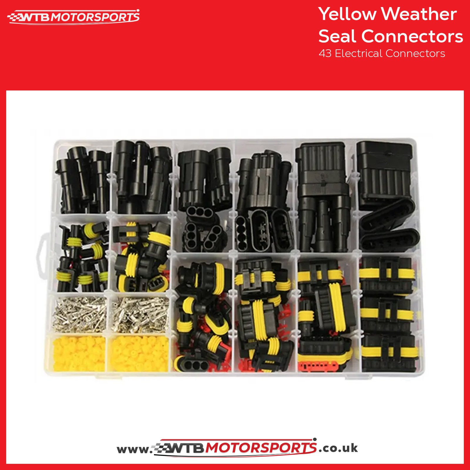Motorsport Weather Yellow Seal Electrical Connectors - Assorted